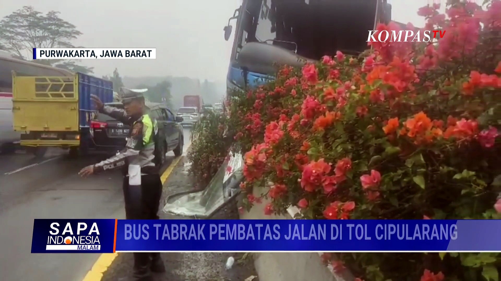 Bus MGI kecelakaan di Tol Cipularang usai hindari kendaraan di depan ...