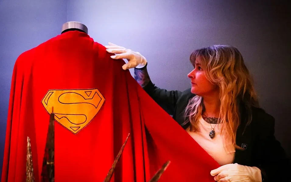Supergirl cape uses original Christopher Reeve Superman fabric