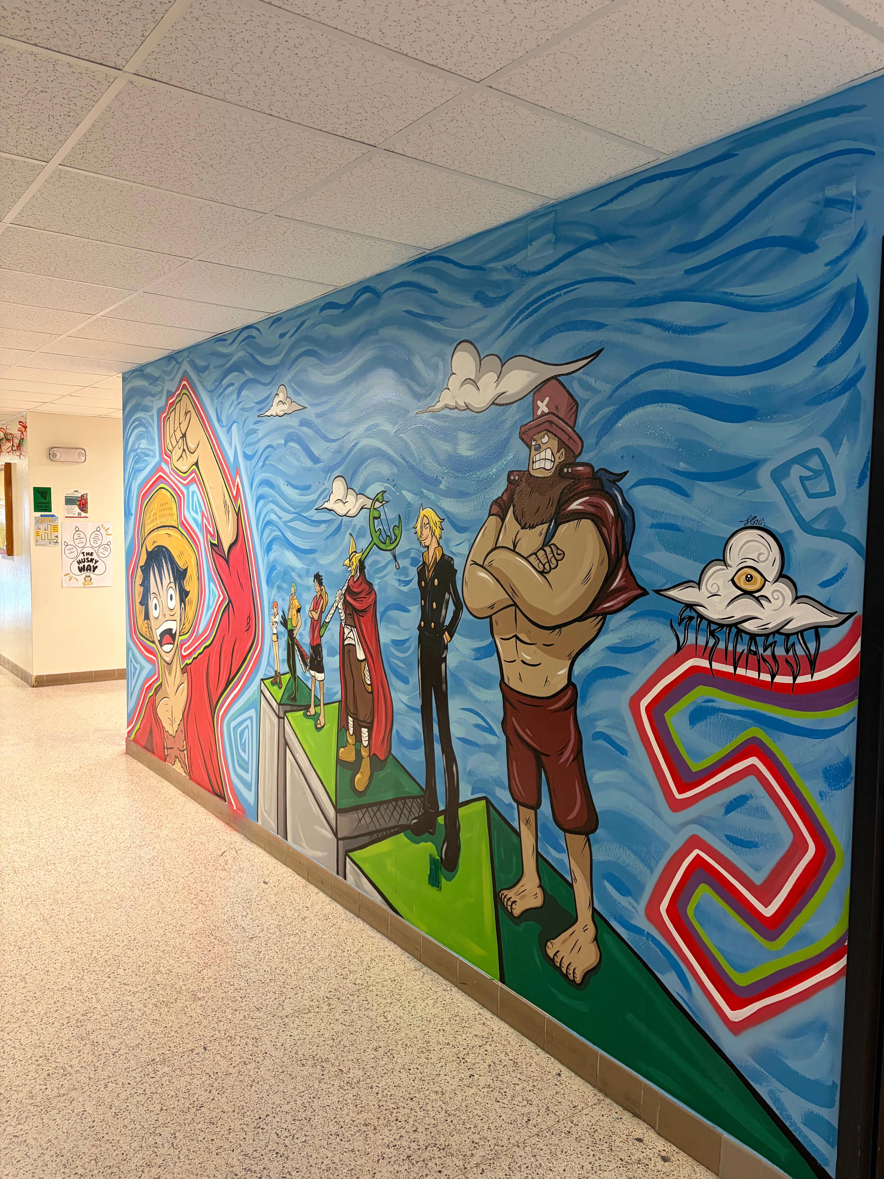 This Des Moines high school's 'One Piece' mural is getting online buzz