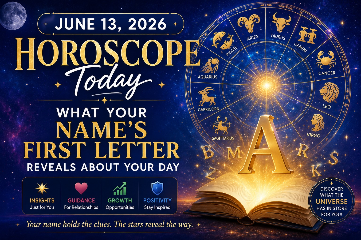 June 13, 2026 horoscope today: What your name's first letter reveals ...
