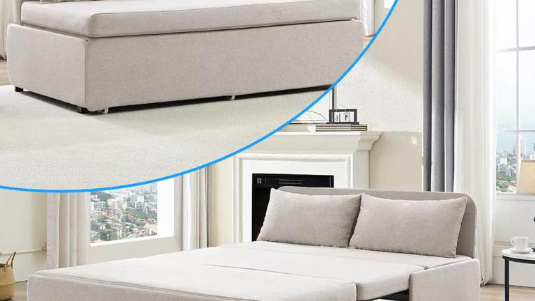 Target's $281 sofa bed easily converts to a queen-size bed, perfect for ...