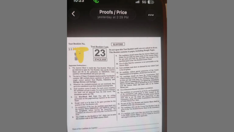'NEET paper leaked again?' Viral exam booklet shared on Telegram sparks ...