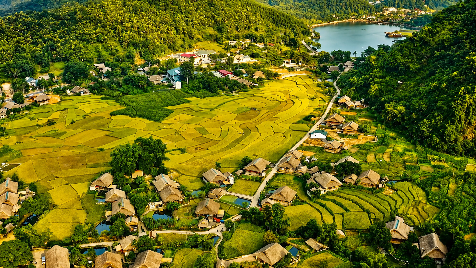 Reisterrassen hoch in den Bergdörfern von Ha Giang