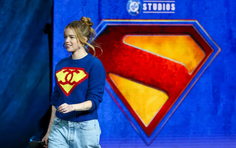Milly Alcock’s Supergirl cape made from Christopher Reeve fabric