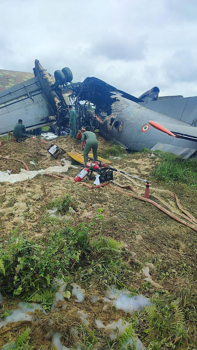 Five Air Force crew die as military plane crashes while trying to land ...