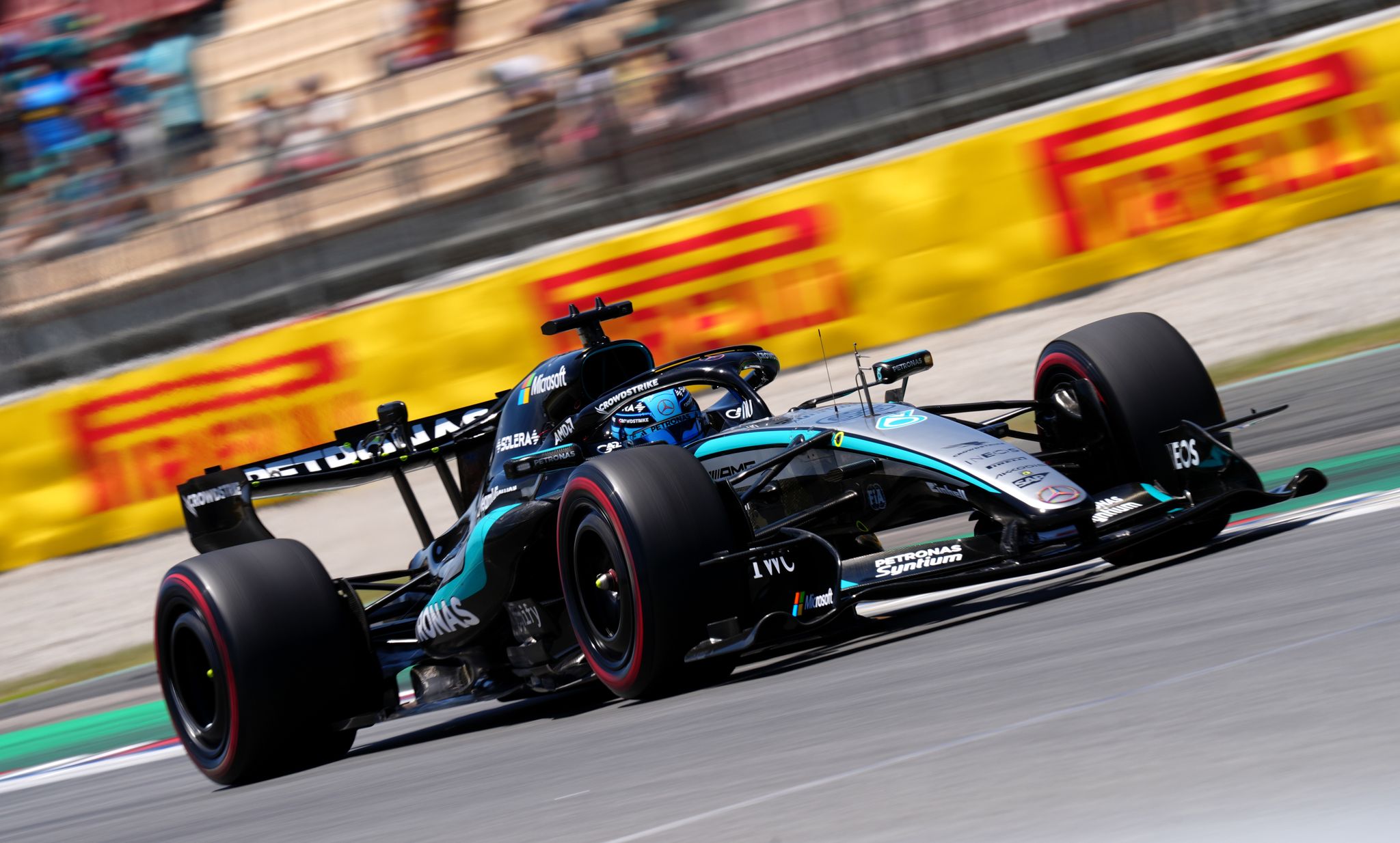 Russell ahead in final Barcelona practice as Antonelli frustrated