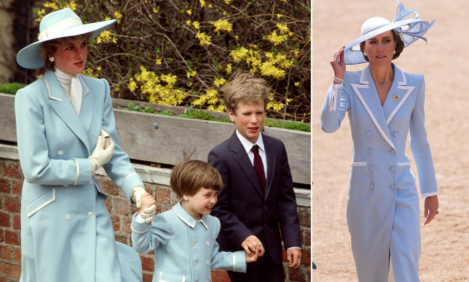 Kate channels Diana at Trooping the Colour with near-identical outfit ...