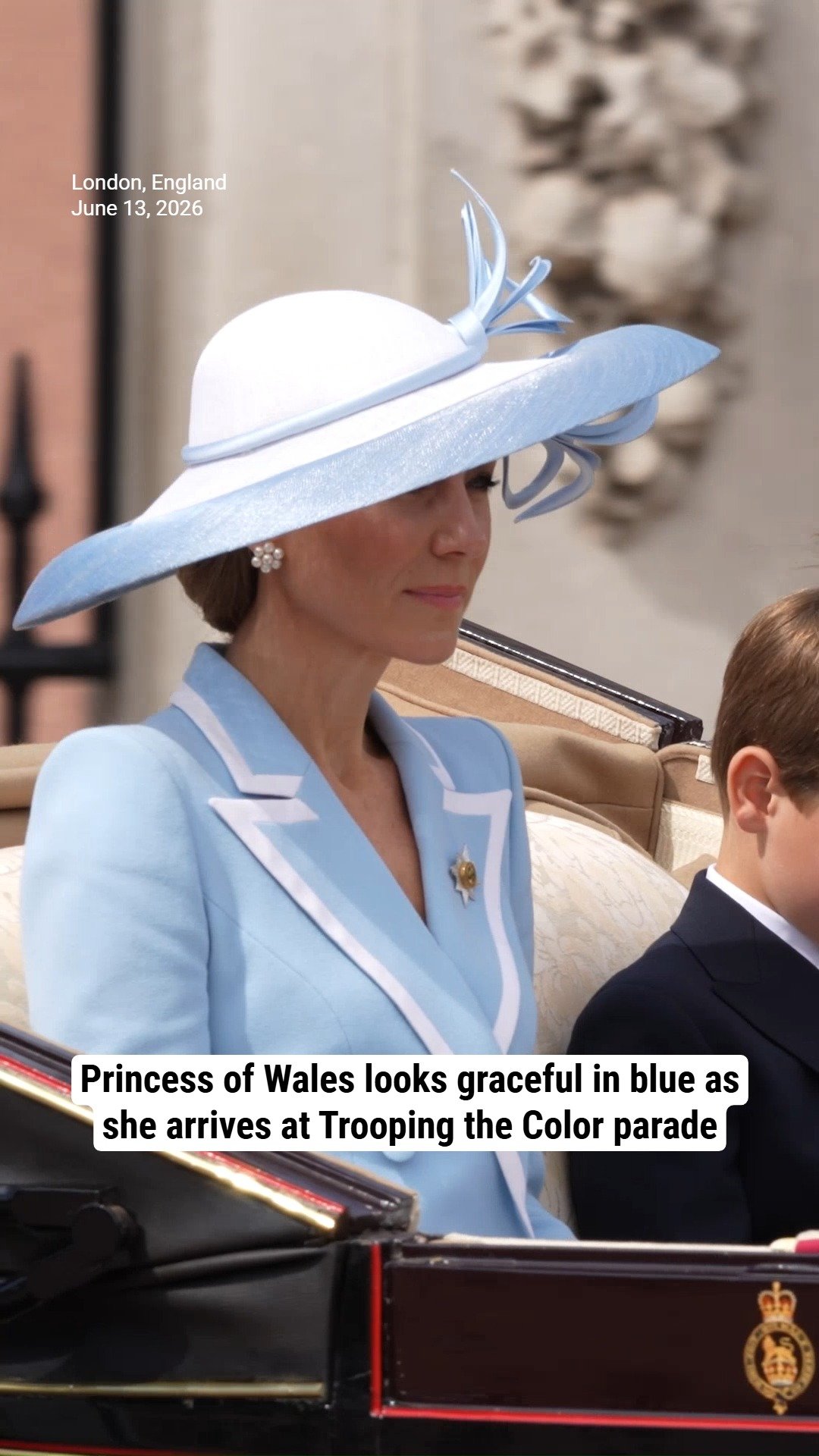 Princess of Wales looks graceful in blue as she arrives at Trooping the ...
