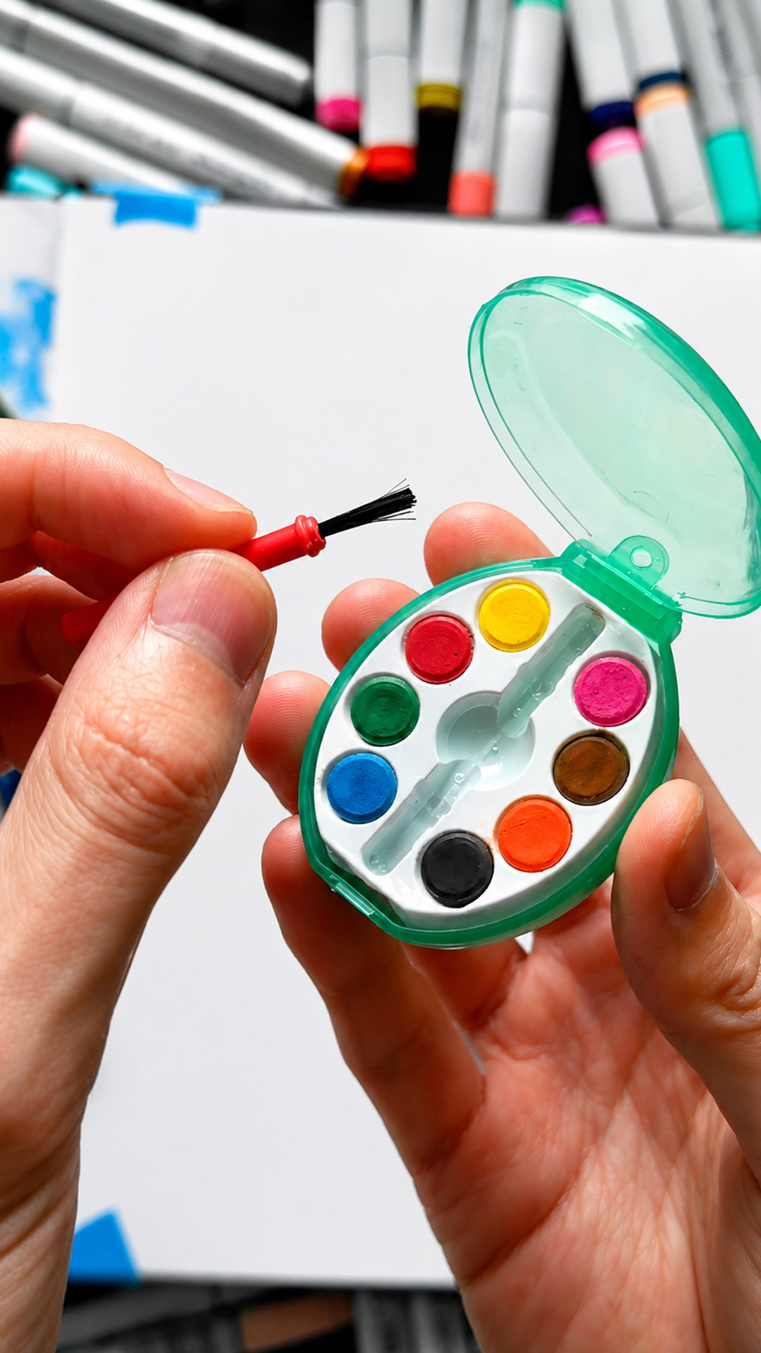 Painting with the world's smallest paint set challenge