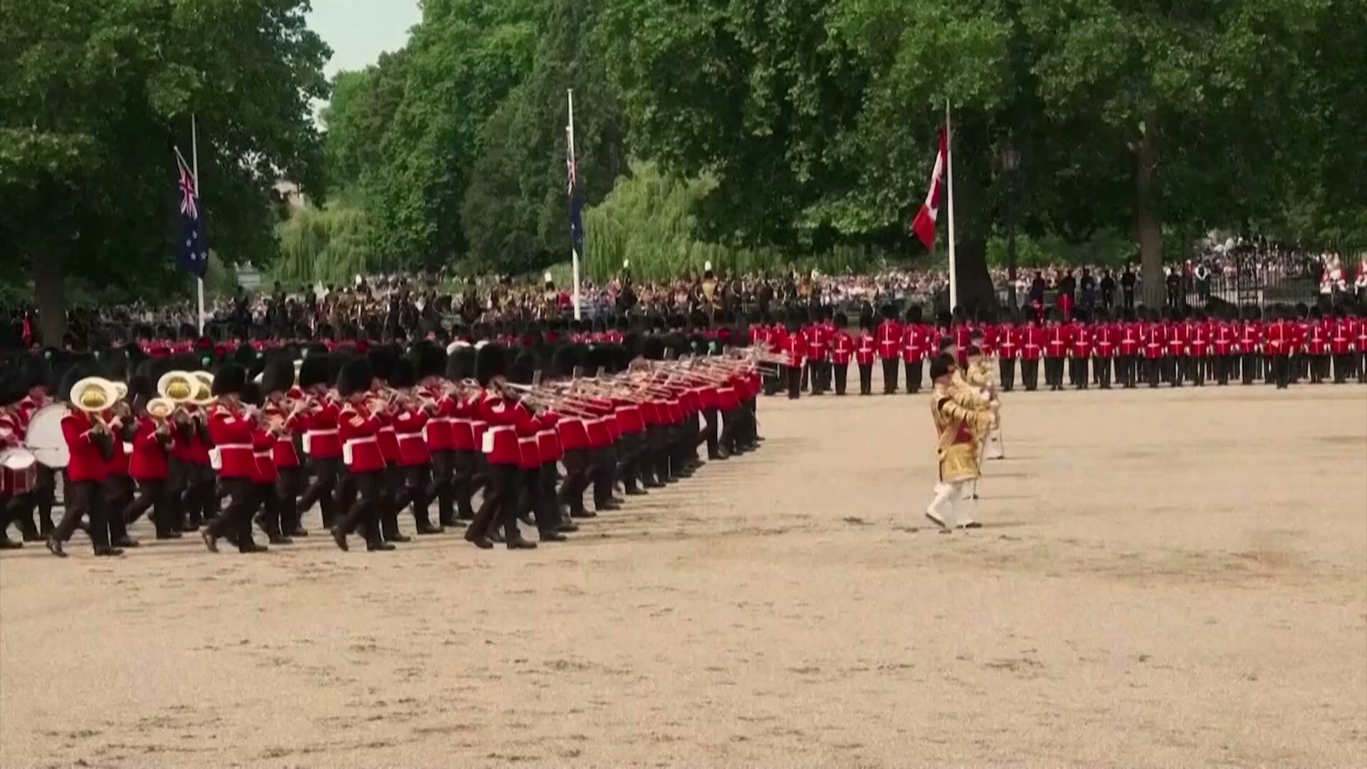 Thousands gather in London to celebrate Trooping the Colour