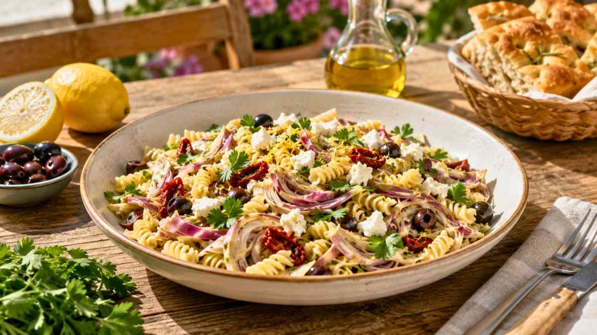 Salade croquante aux artichauts violets crus, feta fondante et torsades ...