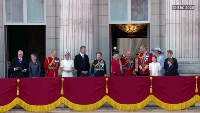 Royal family watches Red Arrows flypast from Buckingham Palace balcony