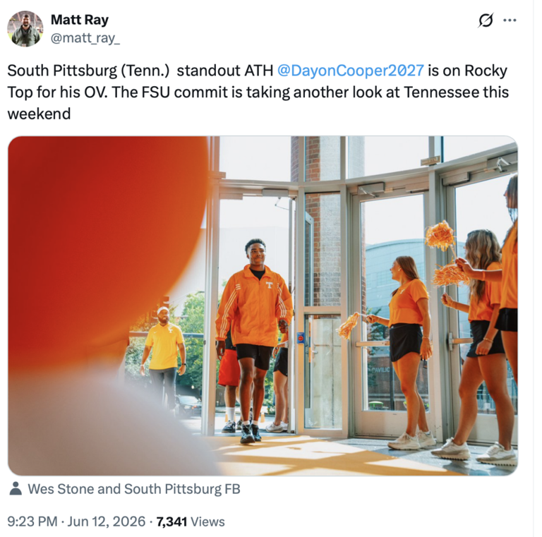 Florida State commit's outfit during official visit to Tennessee is ...