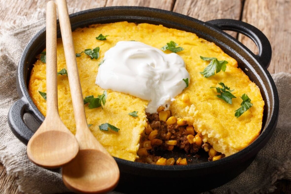 Cornbread crust tamale pie recipe