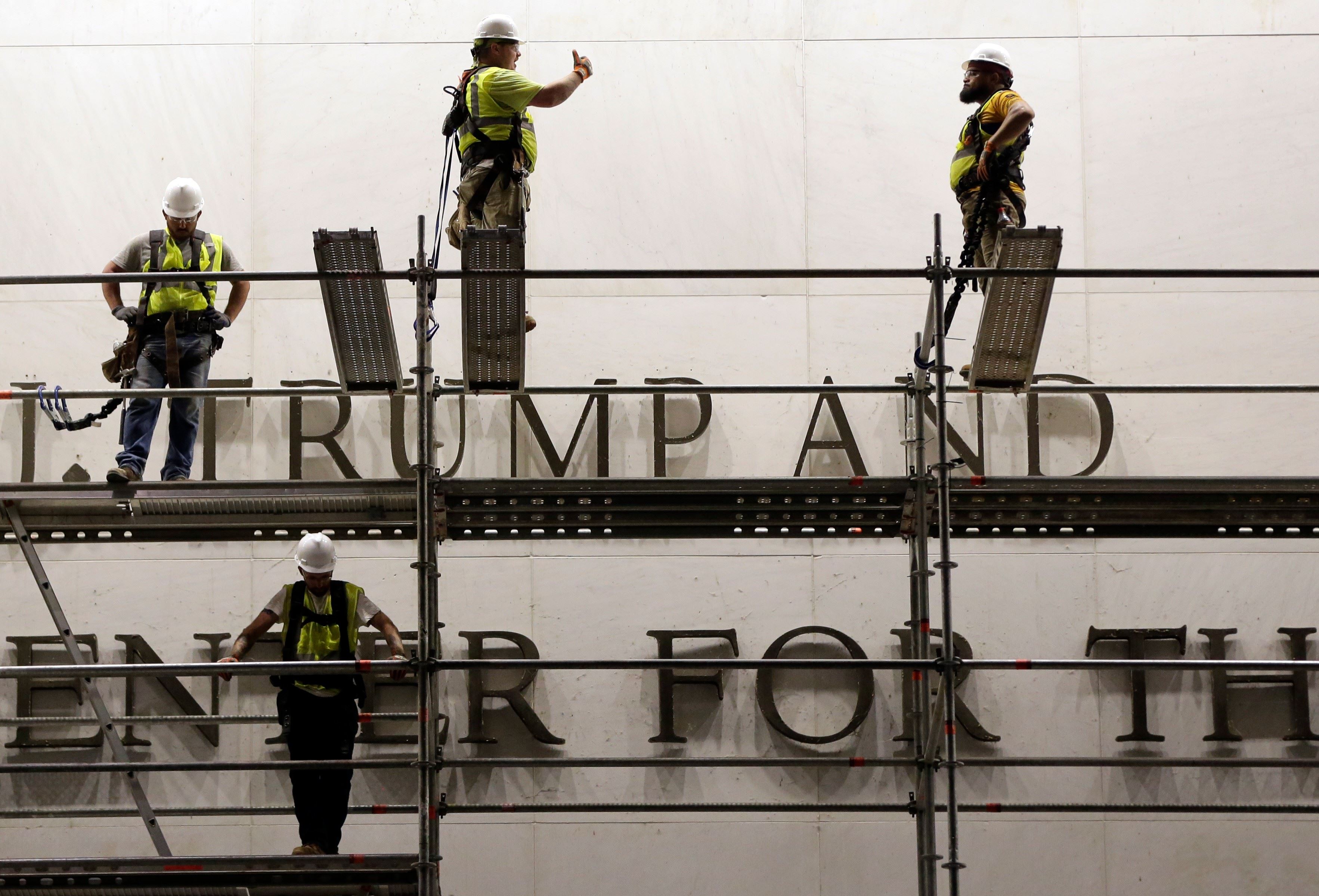 Letter by letter, Trump's name is being removed from Kennedy Center