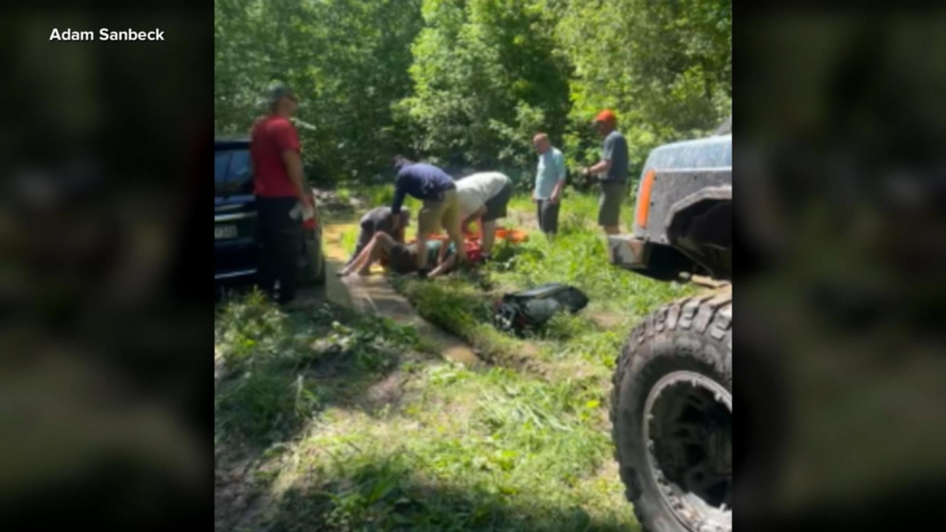 Missing woman rescued after 3 days trapped in mud