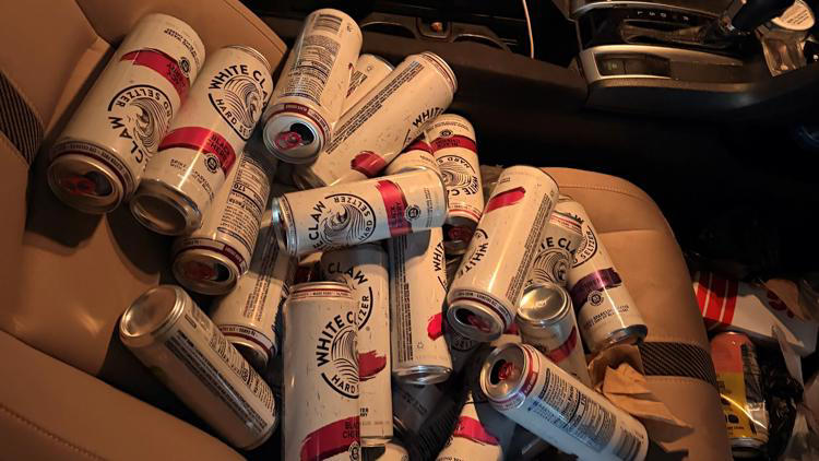 Florida man arrested with 34 open cans of White Claw in his car