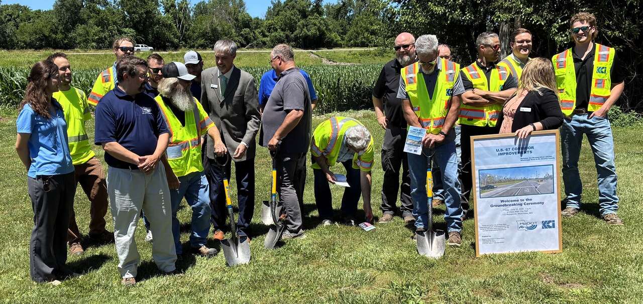 Route 67 upgrades begin south of Clark Bridge near West Alton, Missouri