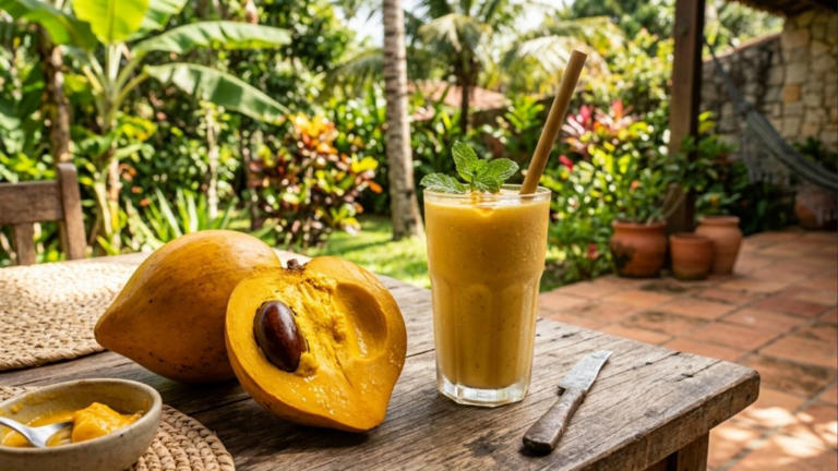 A fruta de ouro com a cor da gema de ovo e sabor de doce de leite
