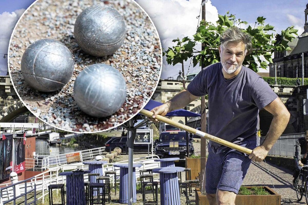 Spielspaß zur feinen Kost: Boule-Bahn am Elbufer
