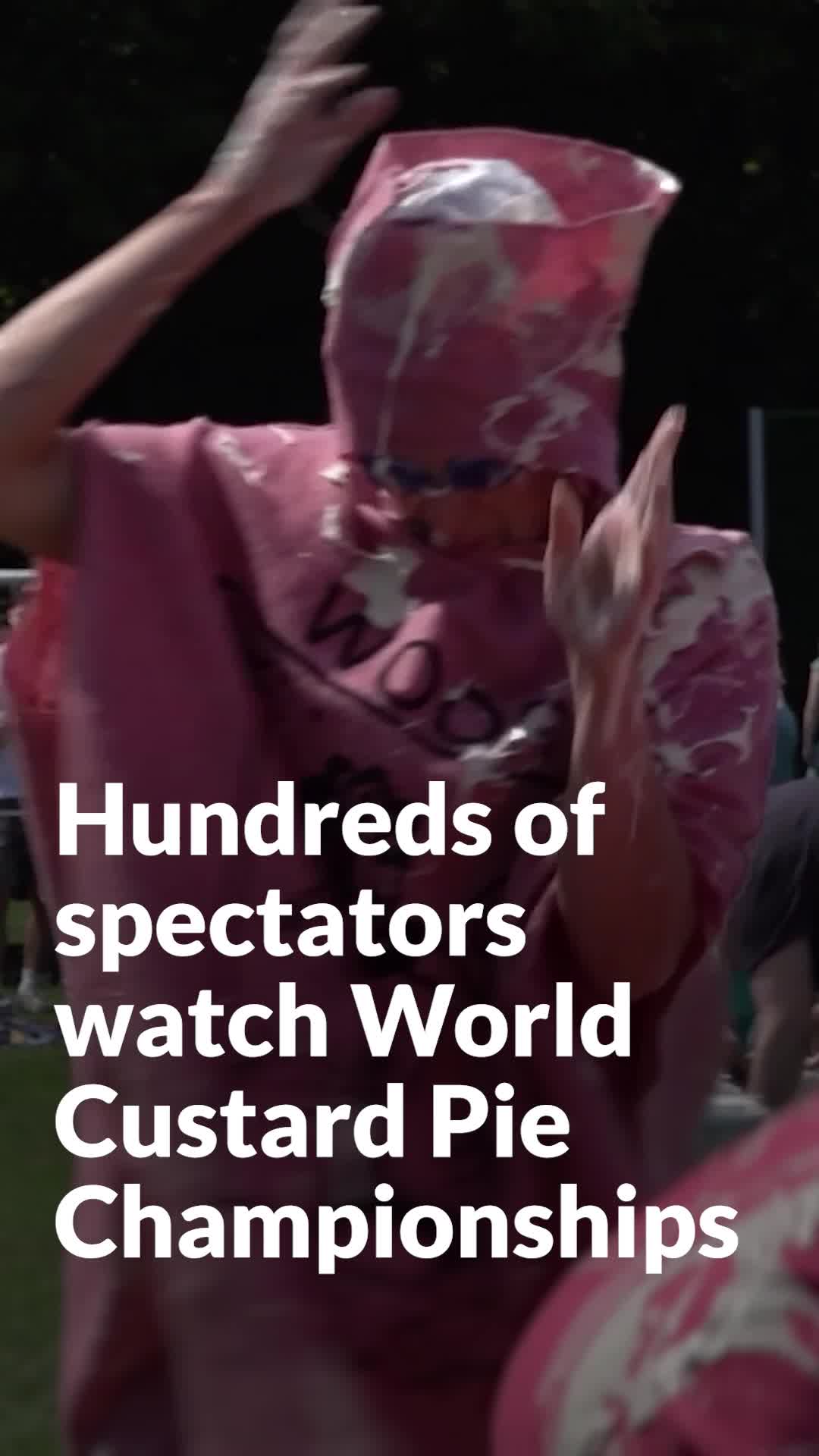 Hundreds of spectators watch World Custard Pie Championships