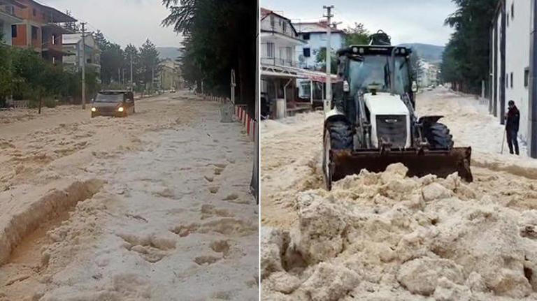 Üç kenti dolu vurdu! Sokaklar bembeyaz oldu, yollar kapandı