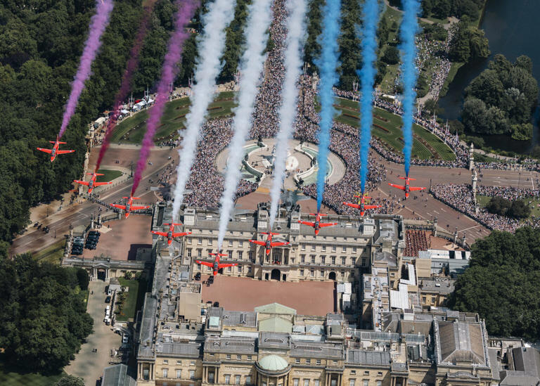 Red Arrows flypast for Trooping the Colour delights Prince Louis