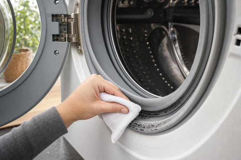 This common kitchen staple clears black mould from washing machine ...
