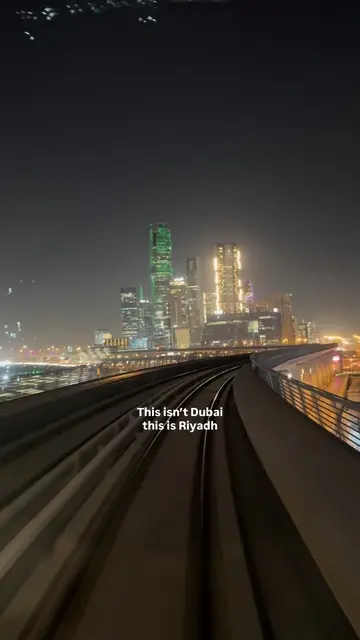 Riding Riyadh metro through KAFD at night