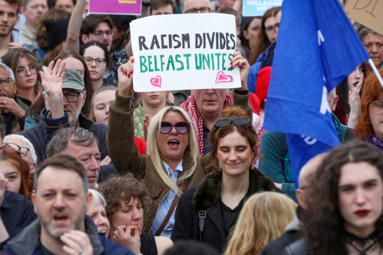 Thousands attend anti-racism rallies following unrest in Belfast