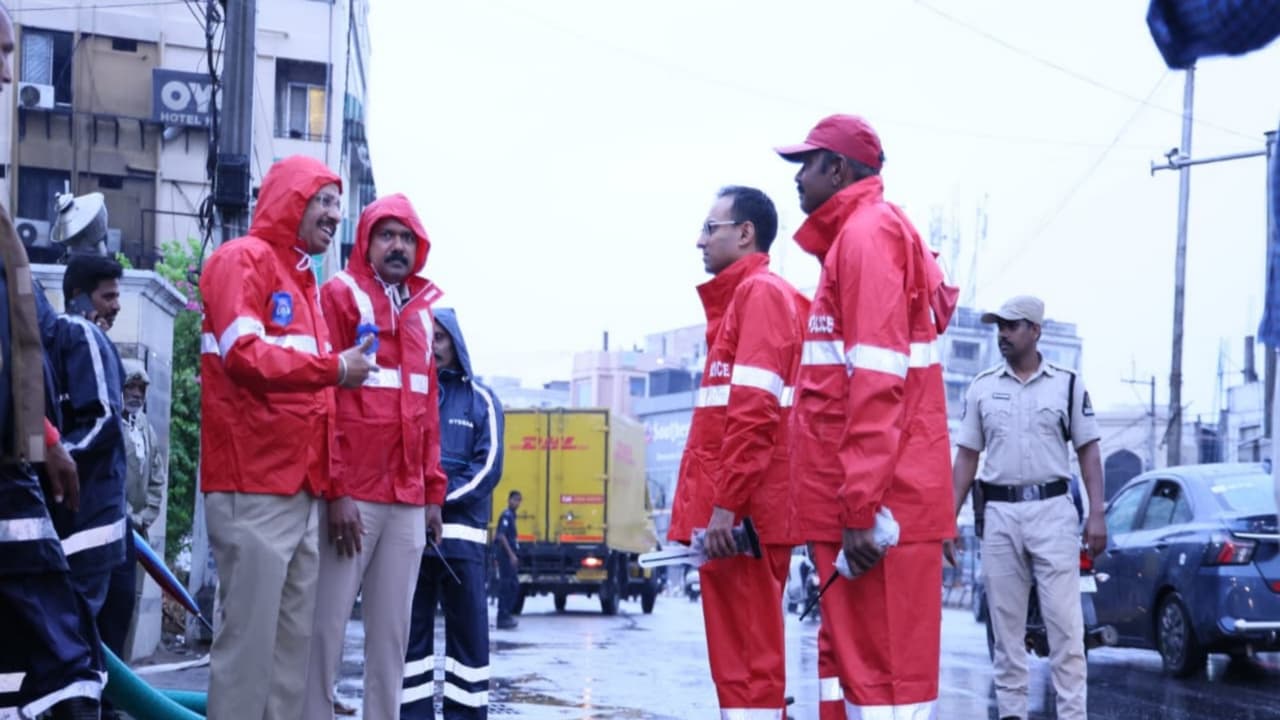 Hyderabad heavy rain alert: Police chief inspects waterlogged areas