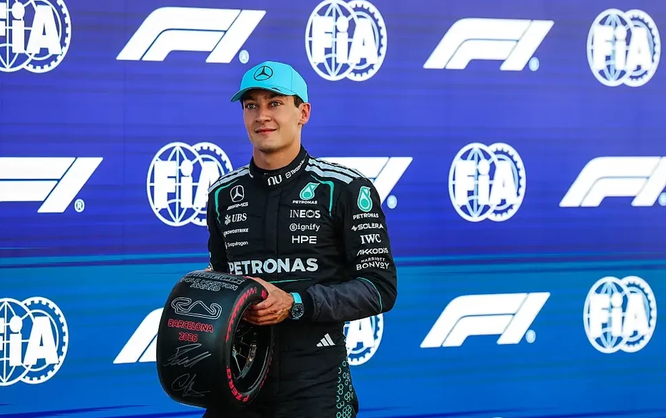 Russell takes Barcelona pole as Leclerc crashes out