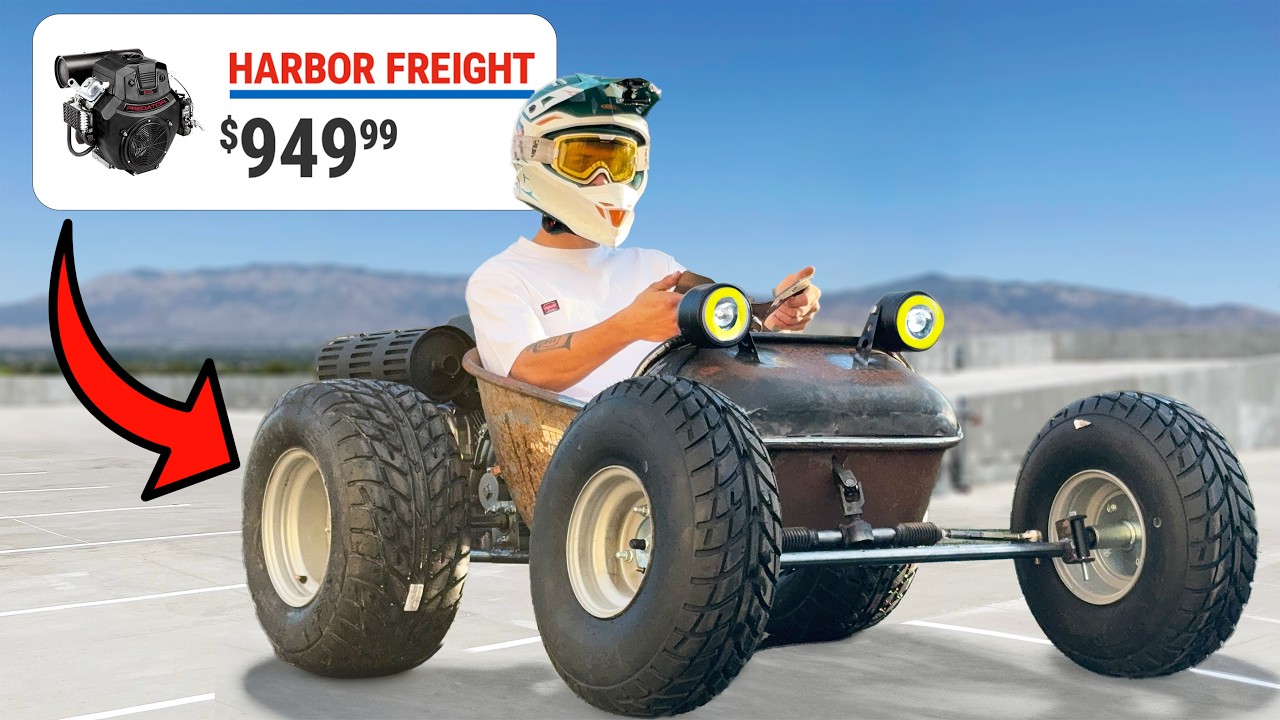 I built a mini rat rod with a Harbor Freight 670cc V-twin