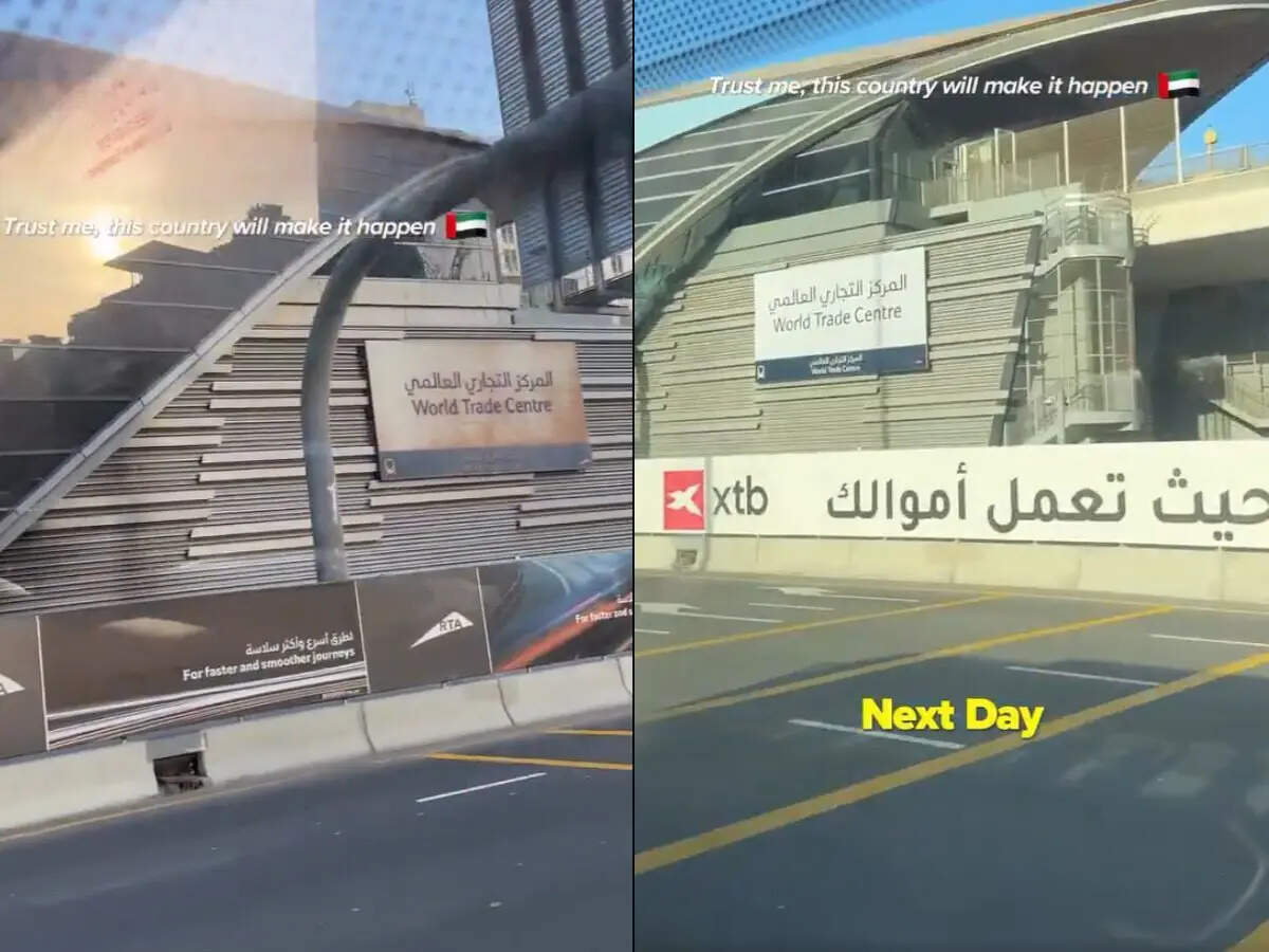 Dubai World Trade Centre Metro Station's dirty signboard was flagged to ...