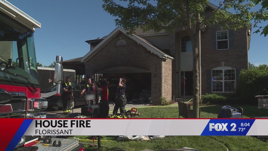 Garage fire in Florissant home destroys car, no injuries