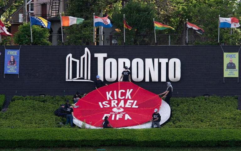 Activists rally to 'kick Israel out of FIFA' despite team's absence ...