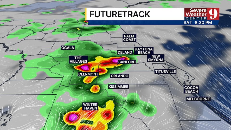 Strong storms expected in inland areas of Central Florida on Saturday