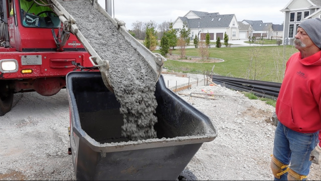 This concrete crew stayed busy and finished fast