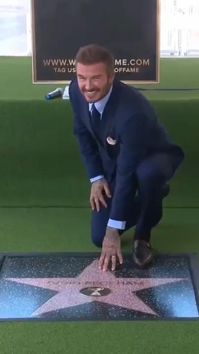 Beckham, cheered on by Tom Cruise, gets star on Hollywood Walk of Fame