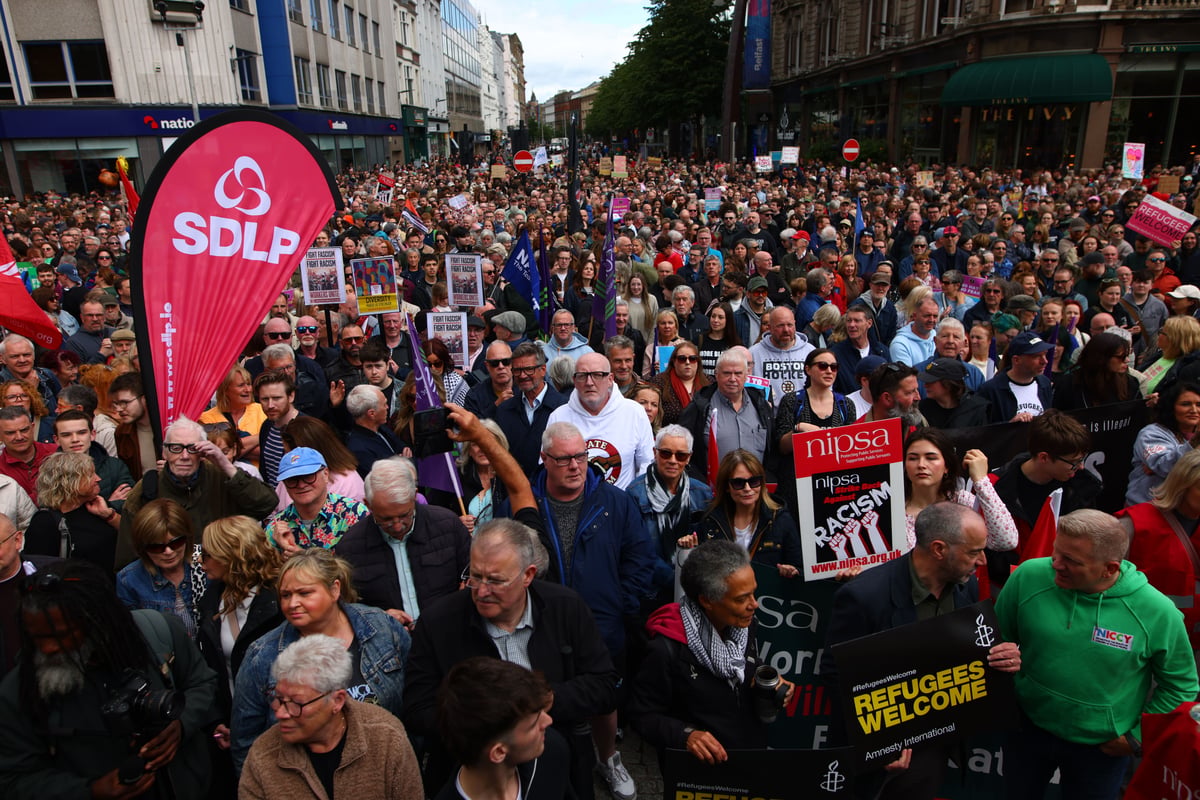 Thousands attend anti-racism rally in Belfast