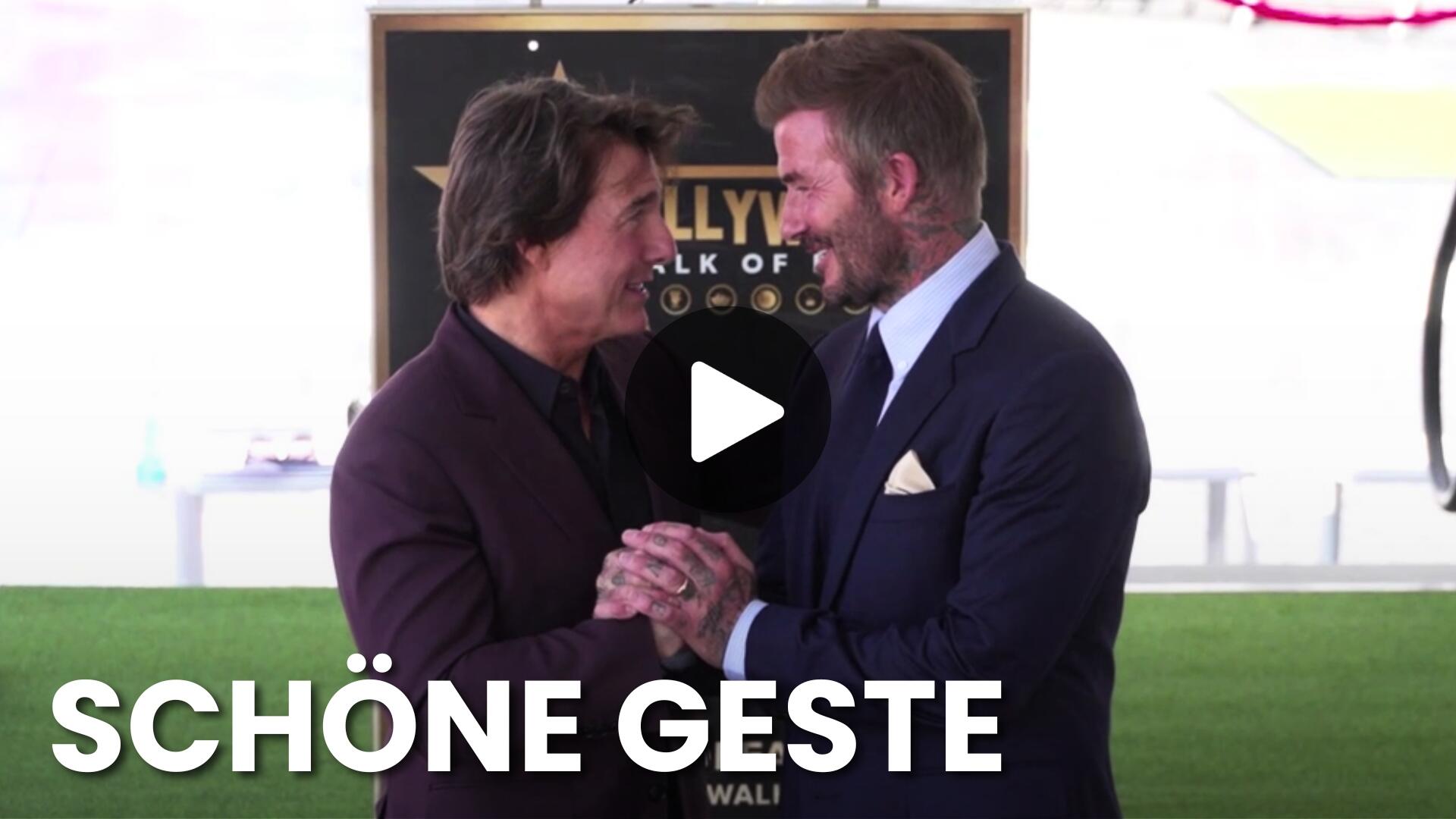 Tom Cruise hält Laudatio: David Beckham enthüllt Hollywoodstern