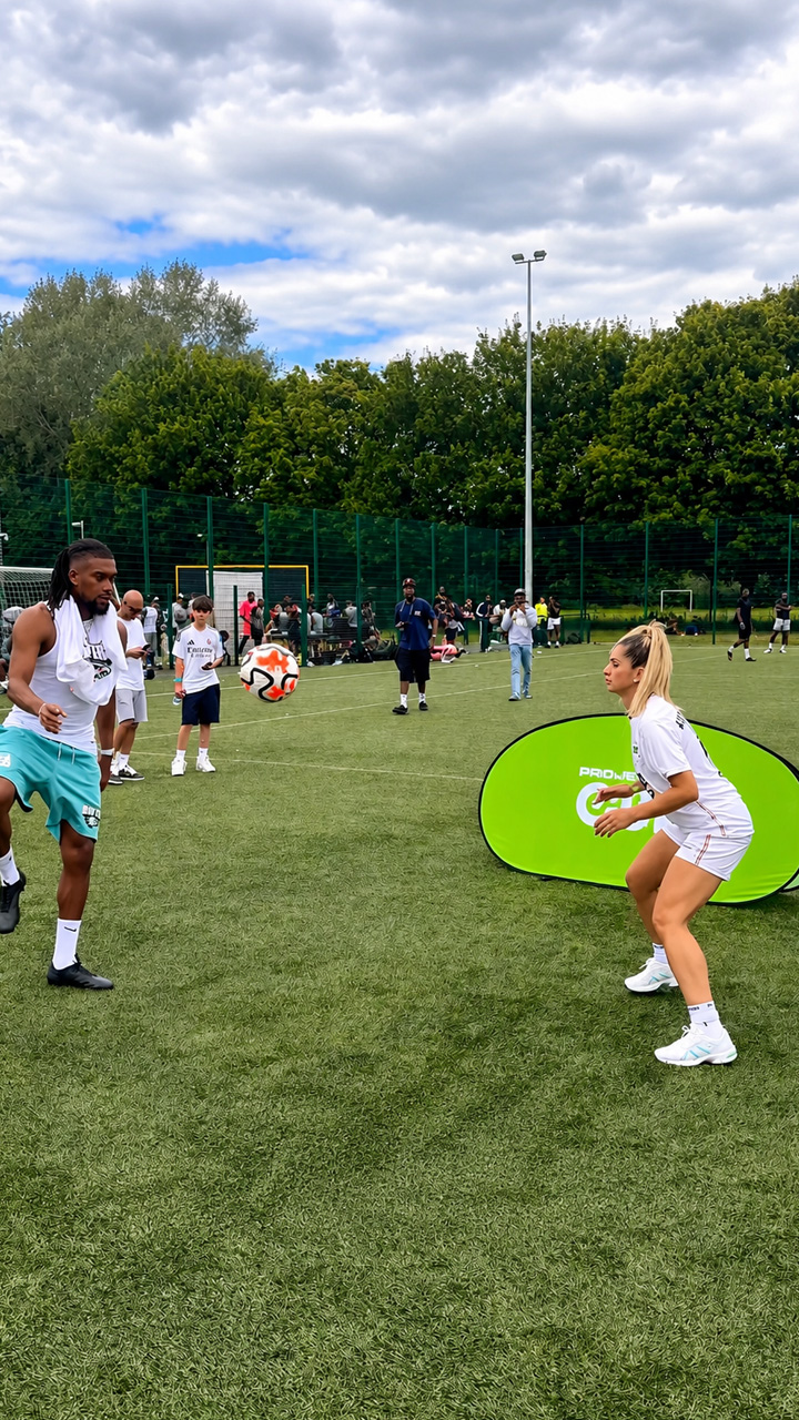 Amazing ball control displayed in soccer two touch challenge