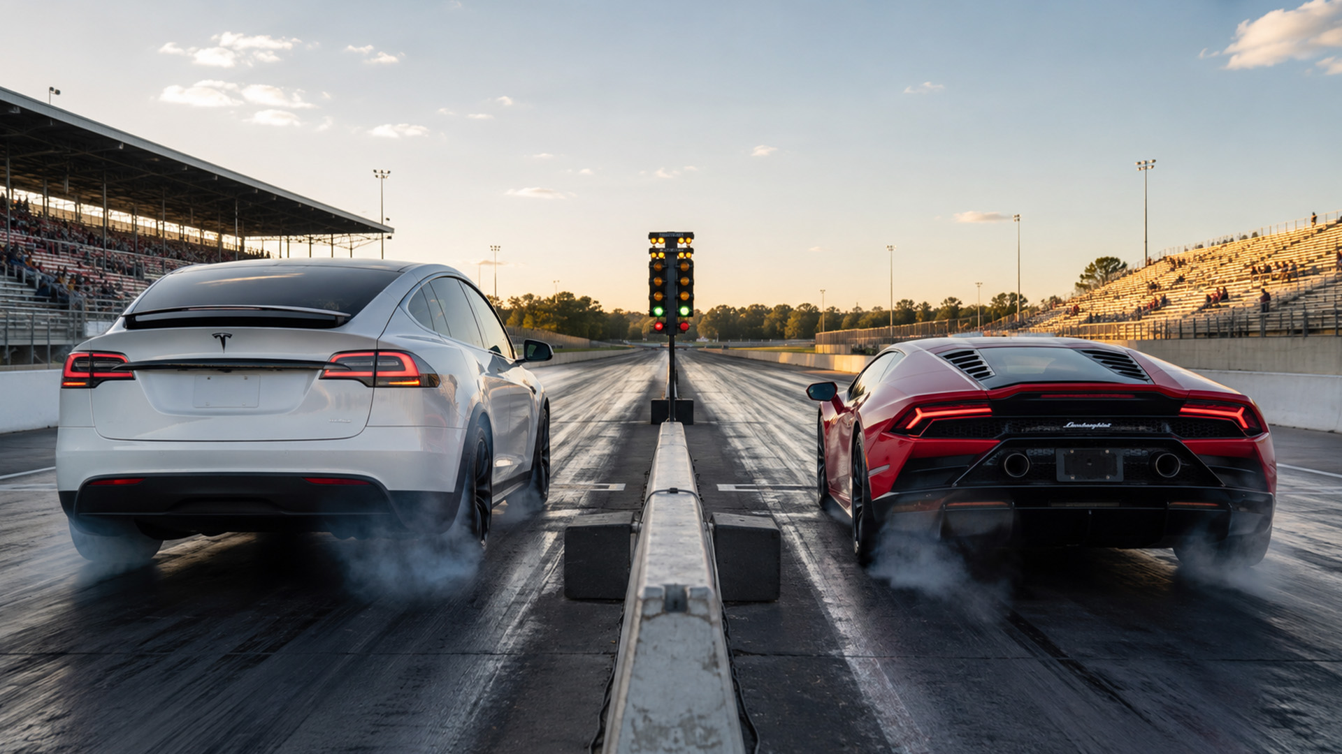 Tesla Model X Plaid takes on Lamborghini Huracan EVO drag race