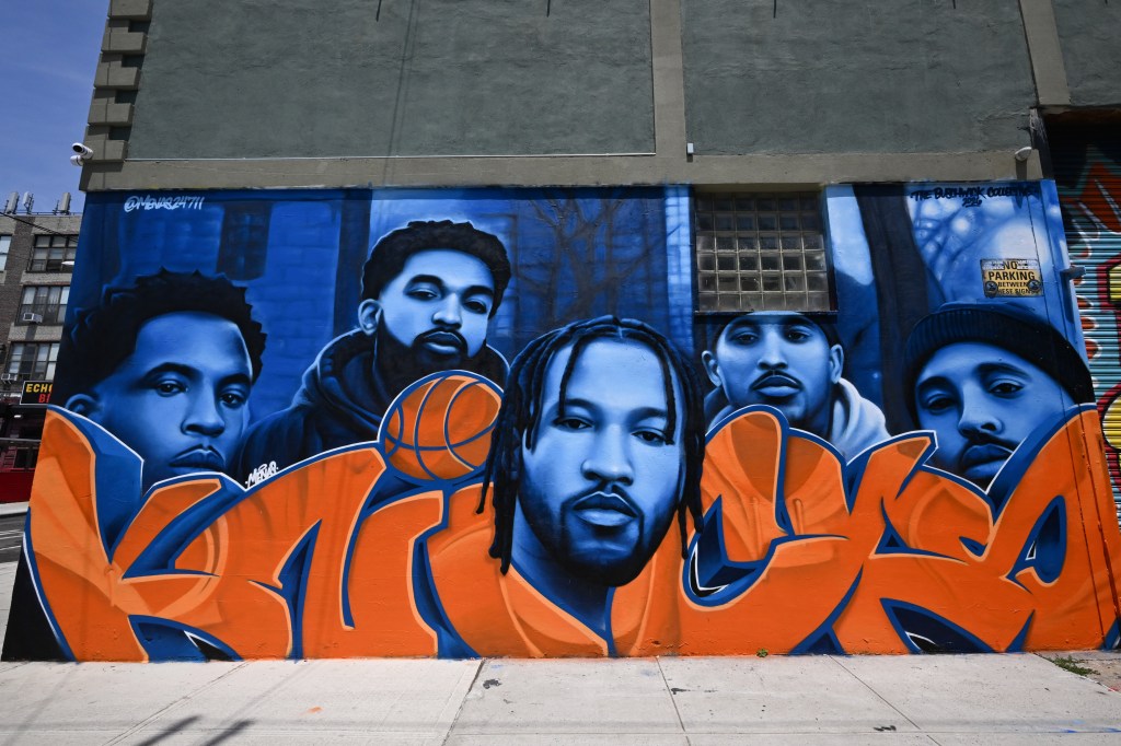 Knicks’ art pops up all over NYC as fans paint the city orange and blue ...