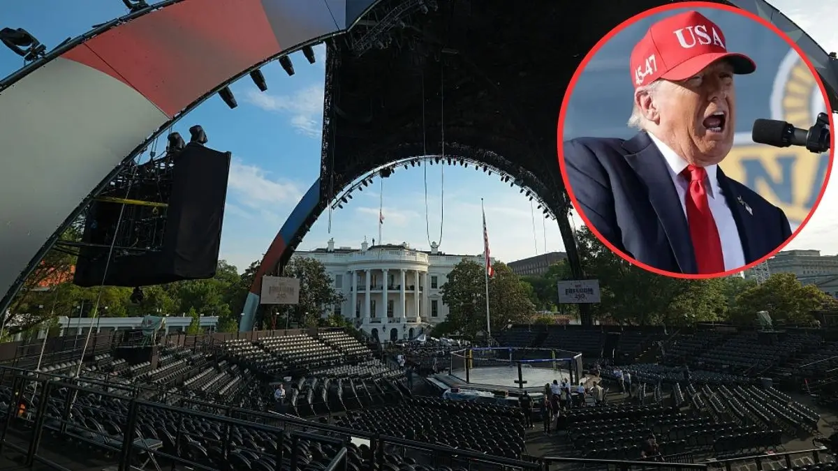 'Wait a minute!': Trump's massive UFC bash hit by water damage as ...