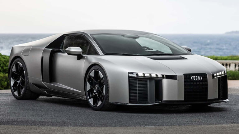 Audi shows its new supercar in action during track test