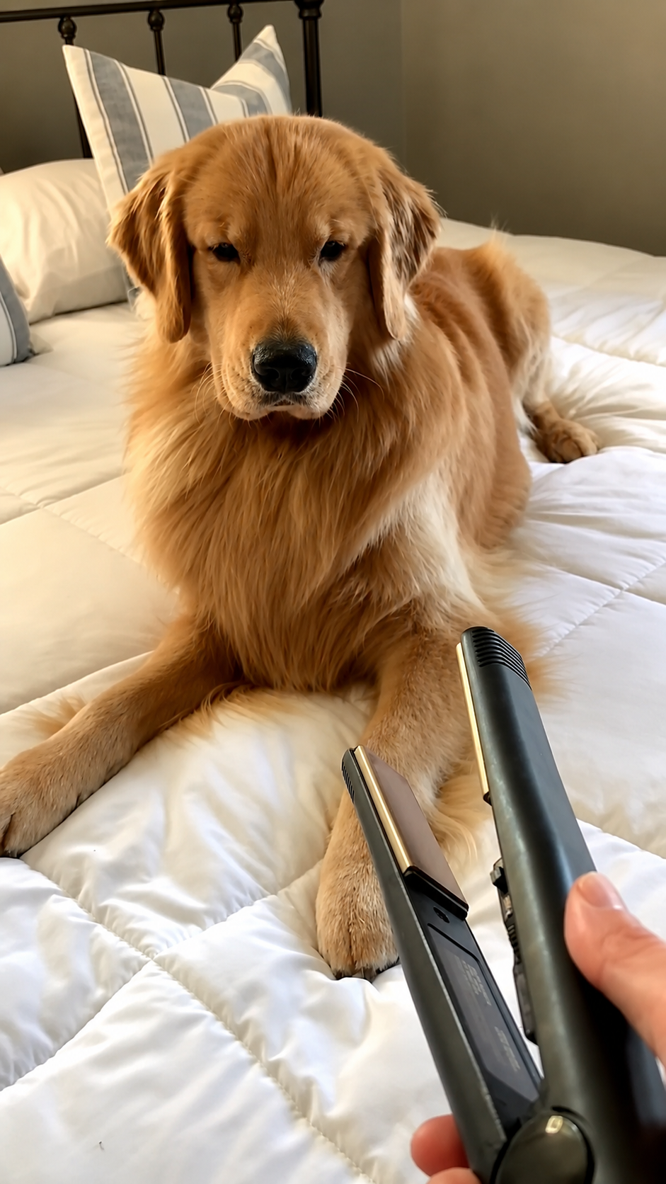 My dog questions my hair routine