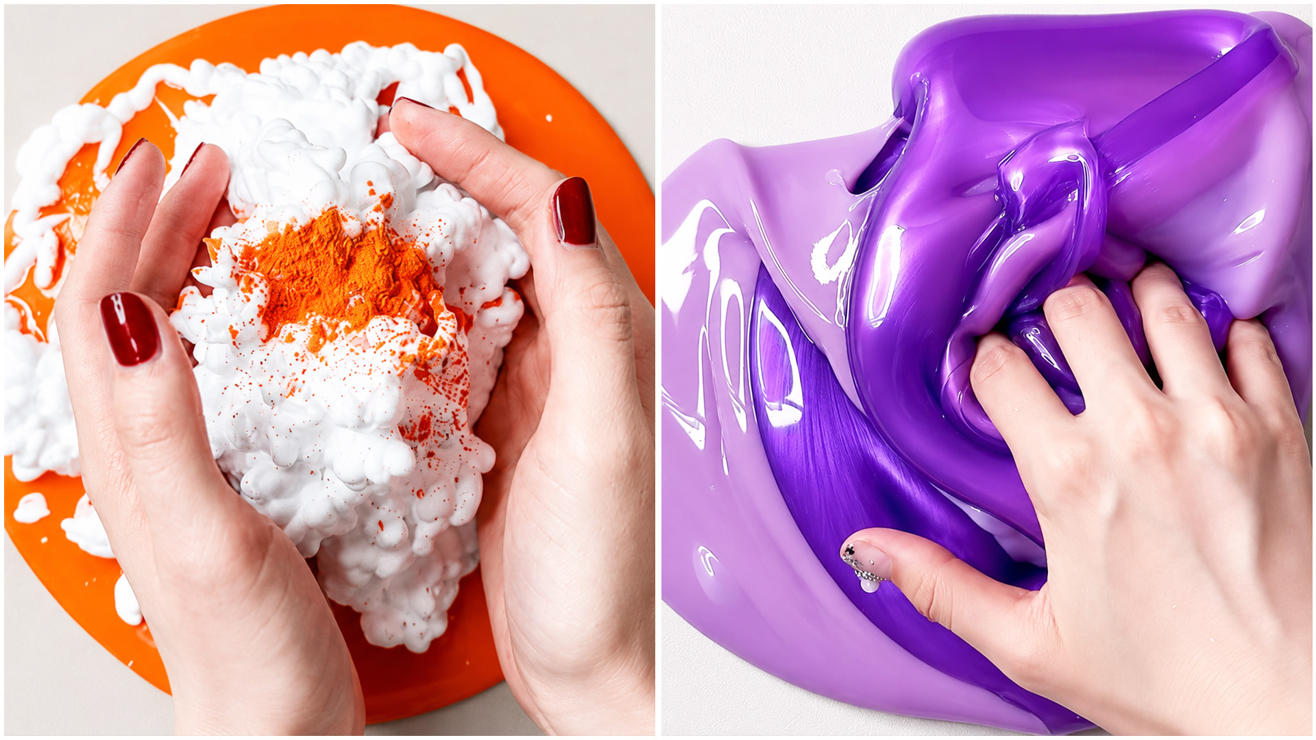 Vibrant slime mixing and stretching