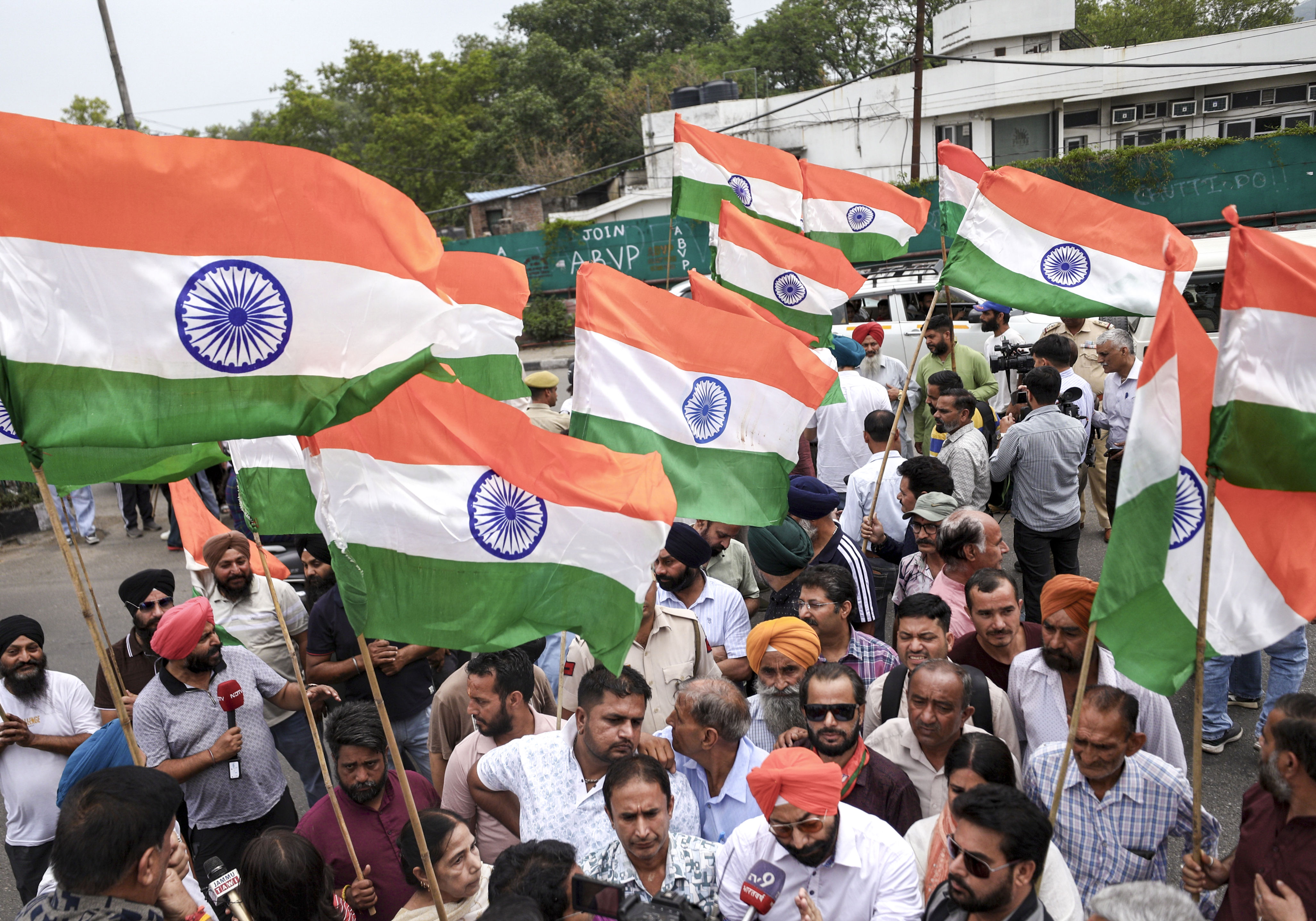 Protests in Jammu against killing of civilians in PoK