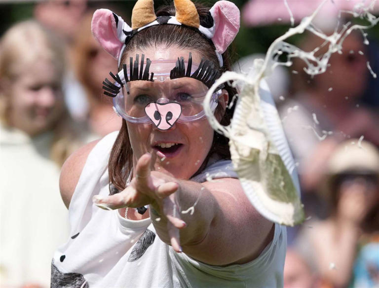 Hundreds of spectators watch World Custard Pie Championships in Maidstone